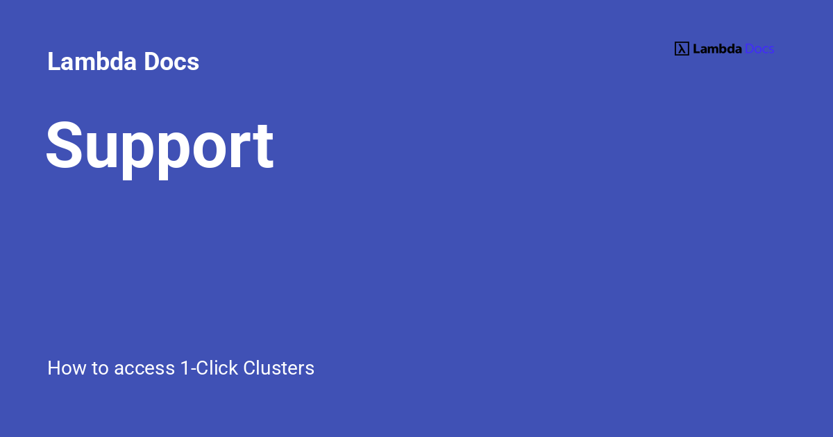 Support - Lambda Docs